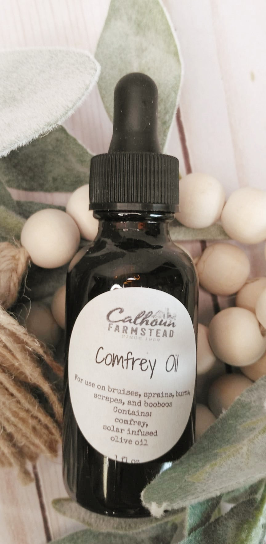 Comfrey Oil - Bruises - Sprains - Burns - 1oz dropper – Calhoun Farm